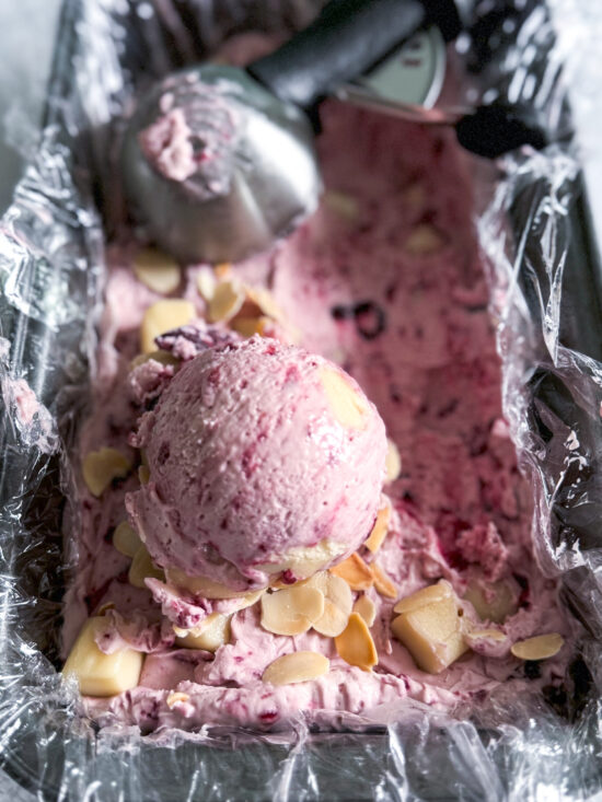 Bakewell Tart Non Churn Ice Cream Recipe - foodnerd4life